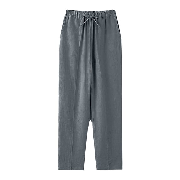 Bpyeka Men's Casual Pants, Elastic Drawstring Waist Pants, Loose ...