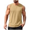 Bpyeka Men's Crew Neck Side Button Detail Tank Tops, Stretchy ...