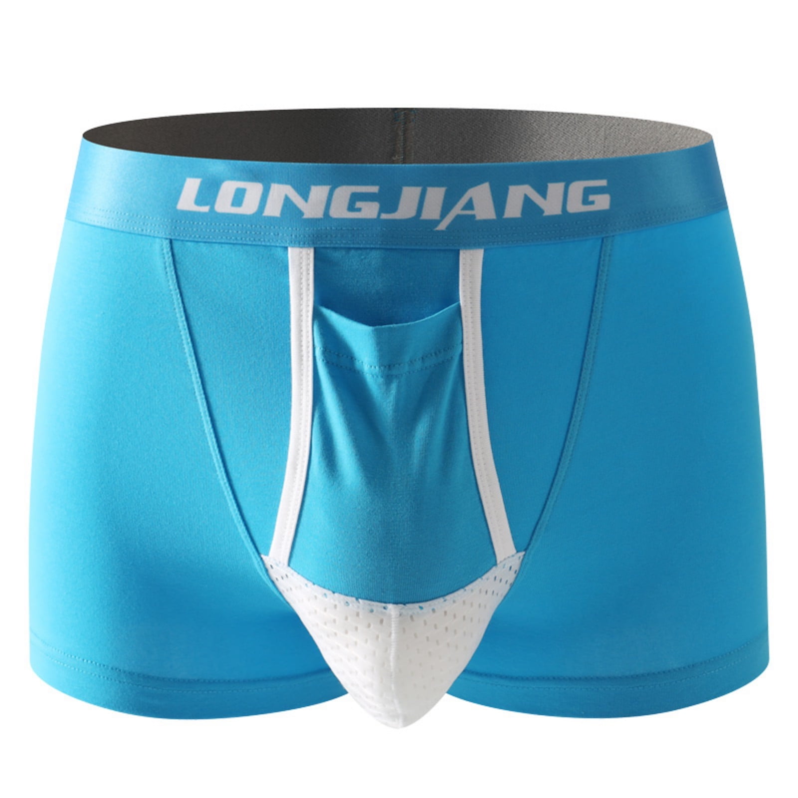 Bpyeka Men's Knit Fabric Stretch Waist Boxer Briefs, High Elastic ...