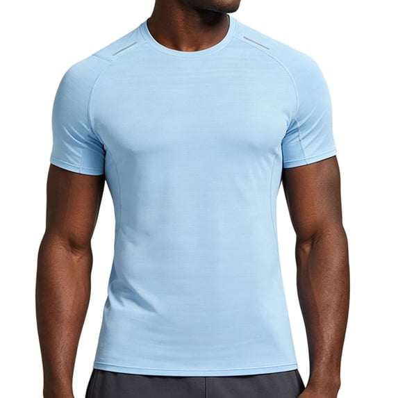 Bpyeka Men's Quick Dry Crew Neck Short Sleeve T-Shirt, Breathable Slim ...
