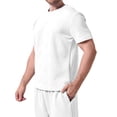 Bpyeka Men's Solid Crew Neck Short Sleeve T-Shirt, Casual Embossed ...