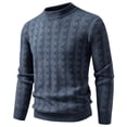 Bpyeka Men's Stand Collar Sweater Ribbed Knit Thick Warm Long Sleeve ...