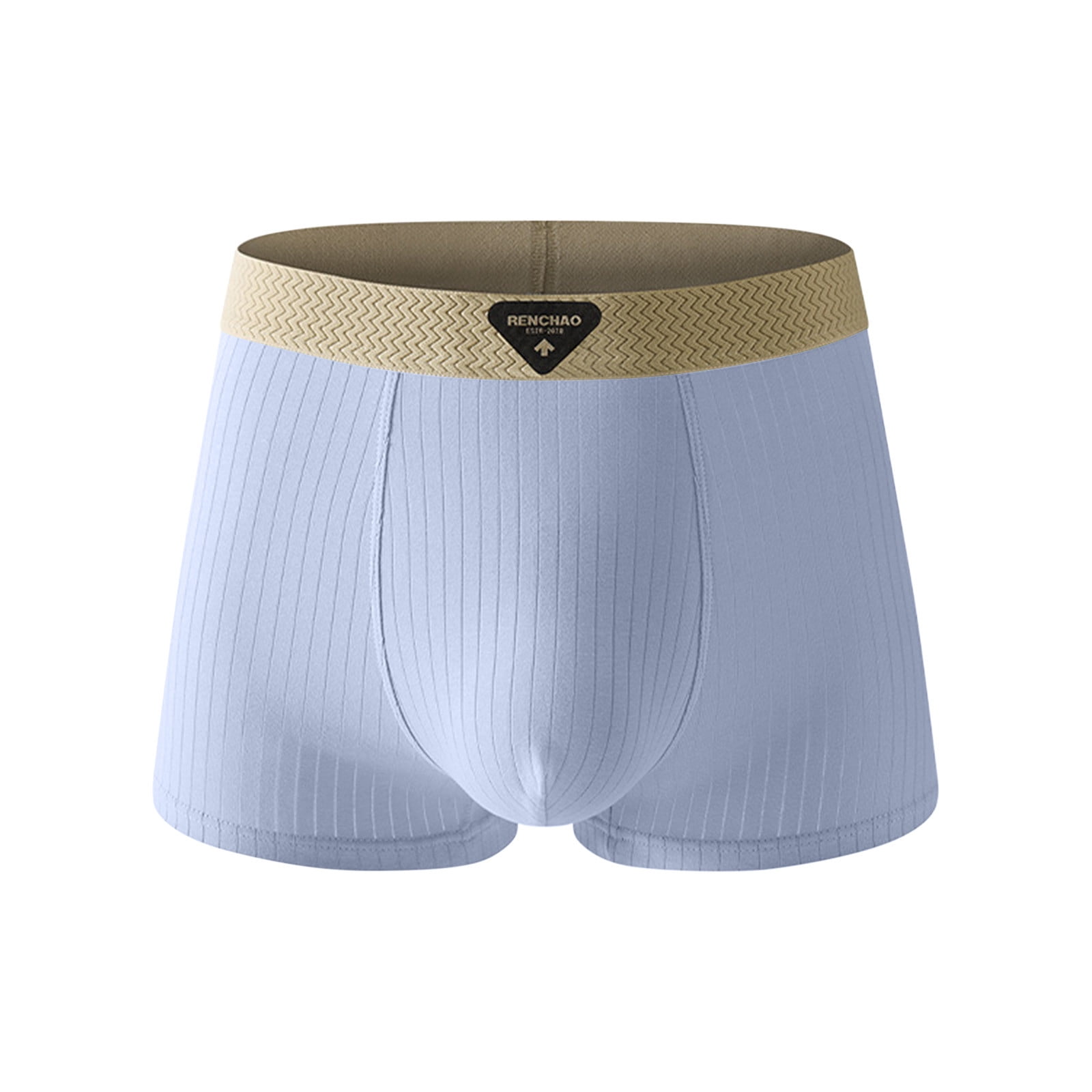 Bpyeka Men's Stretch Elastic Waist Cotton Boxer Briefs, Color Block ...