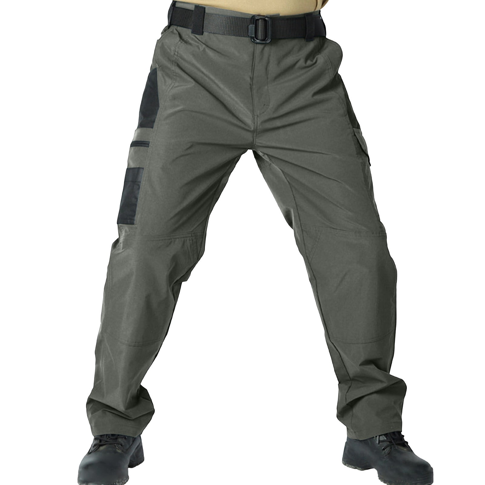 Bpyeka Men's Tactical Cargo Pants, Belted Waist Pants, Water Resistant ...