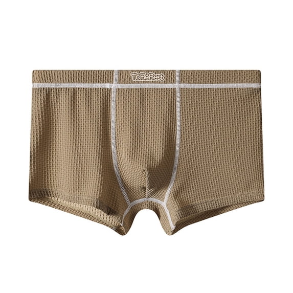 Bpyeka Men's Textured Nylon-Spandex Stretch Waist Boxer Briefs, Mid ...