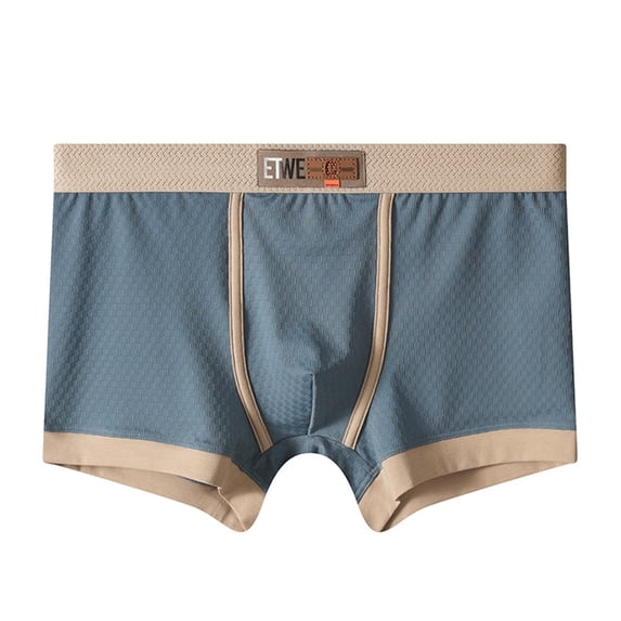 Bpyeka Men's Textured Polyester Blend Stretch Waist Boxer Briefs, Mid ...