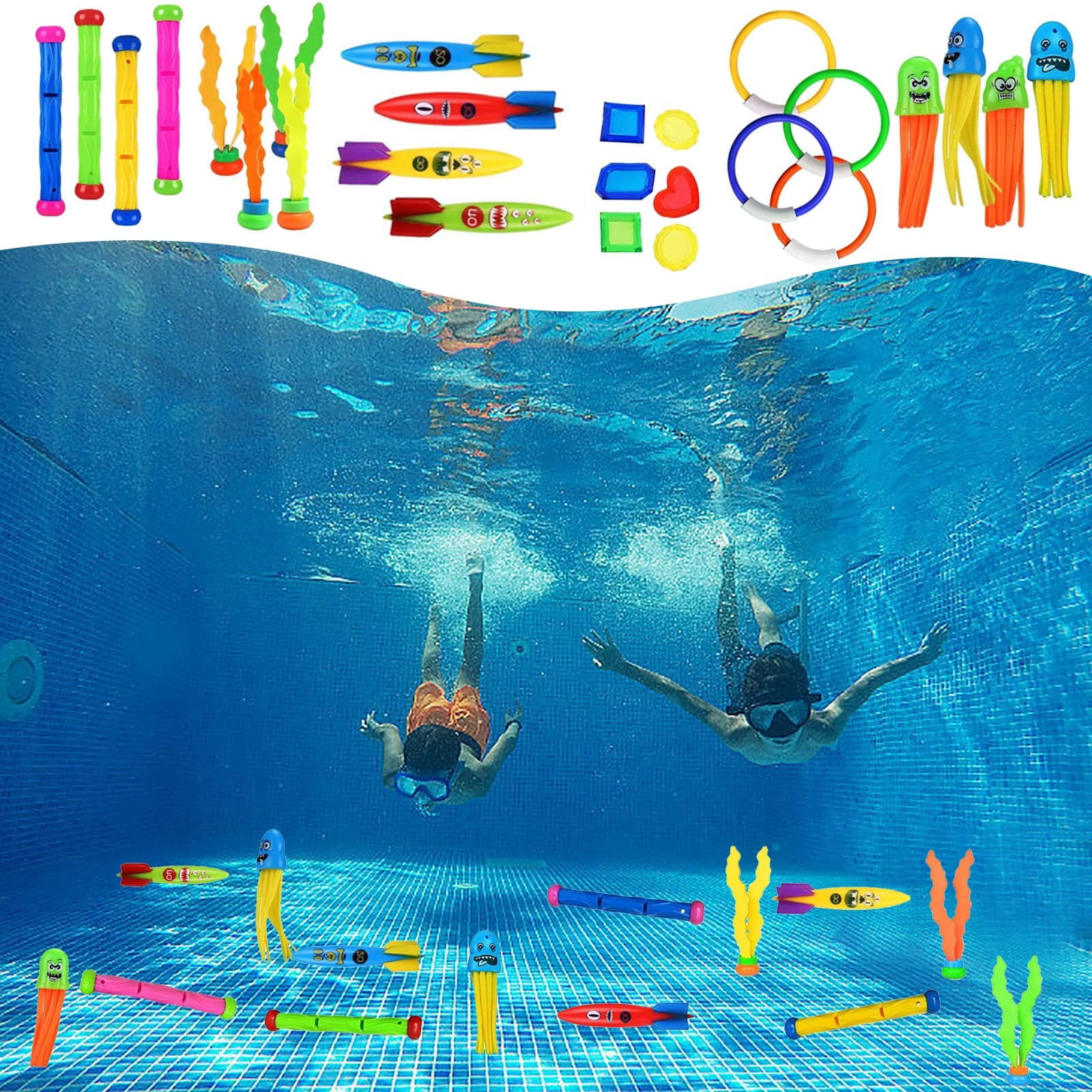 Bpyeka Summer Diving Toys Children's Swimming Pool Water Toys Diving ...