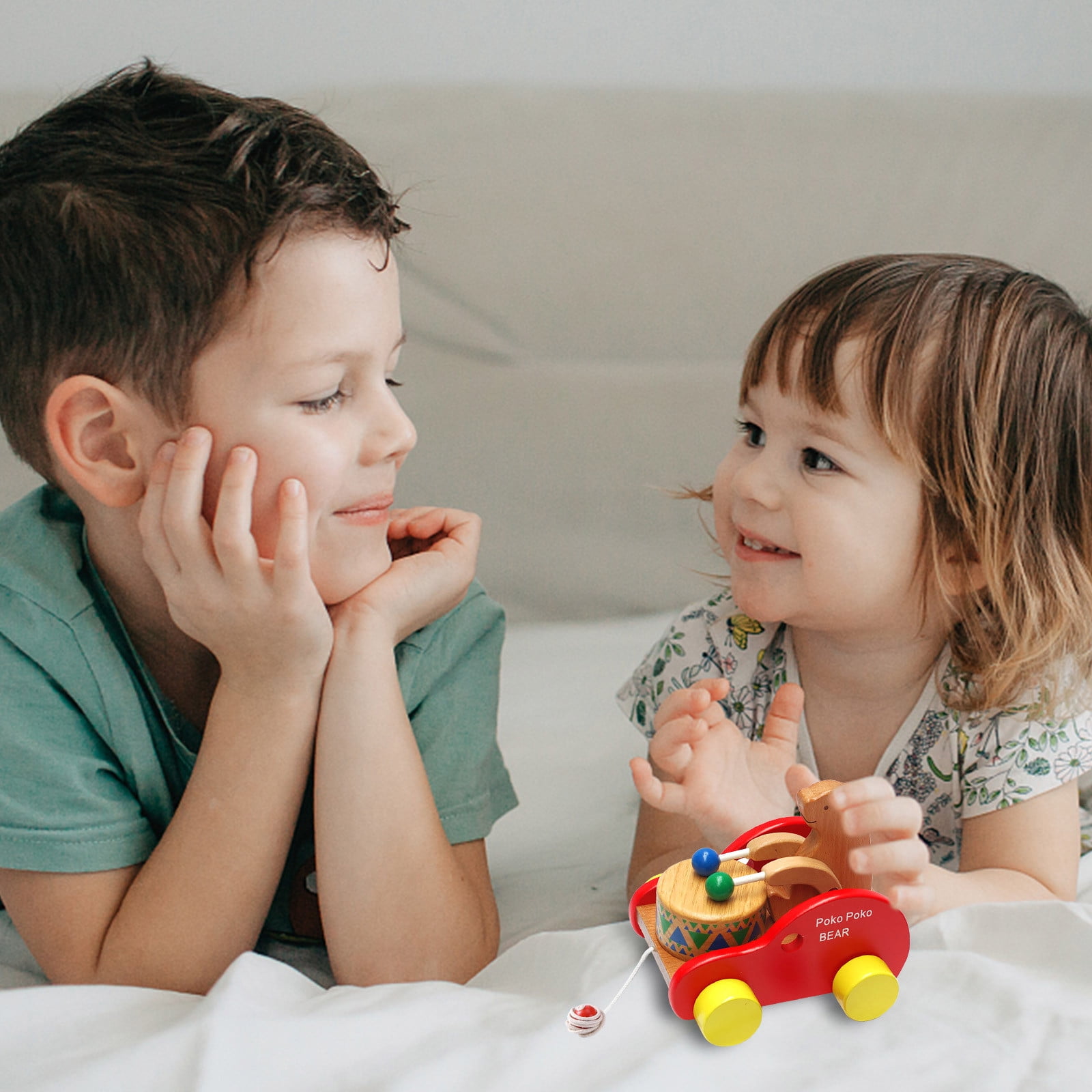 Bpyeka Toddler Teddy Bear Drum Cart for Toddlers Preschool Boys and ...