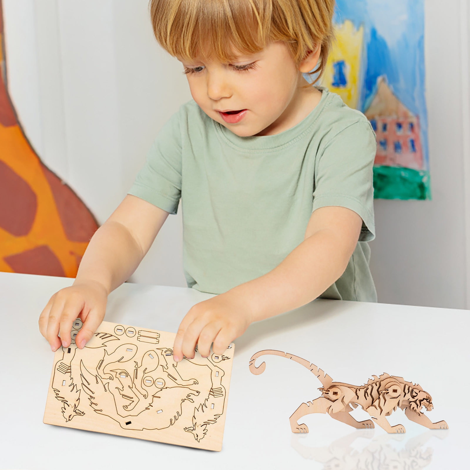 Bpyeka Wooden Puzzles for Kids Wooden Three-dimensional Puzzle ...
