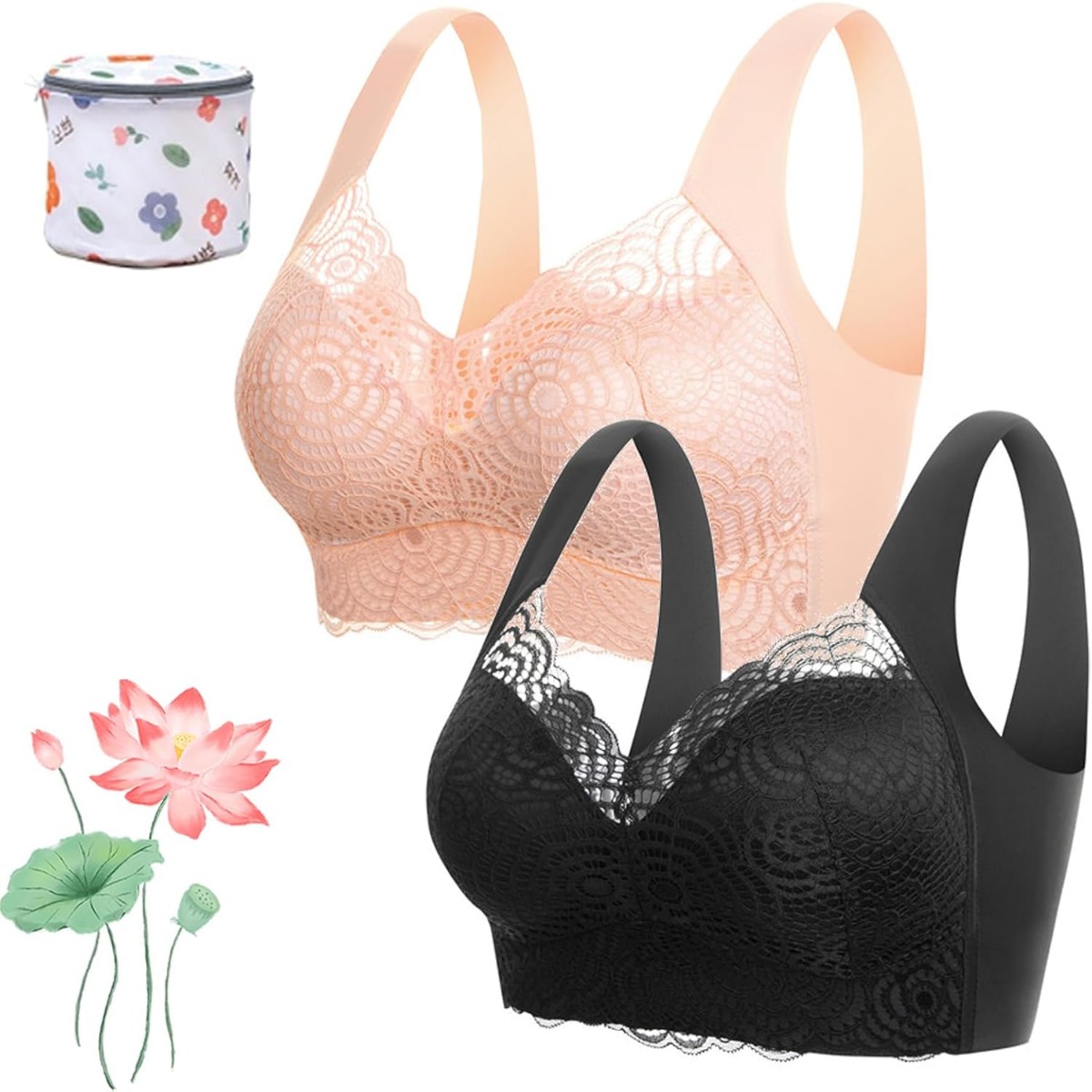 Bra, Anti-Saggy Breasts Bra, Wireless Push Up Bra for Women with ...
