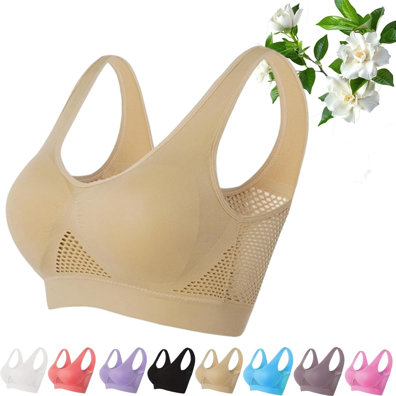 Bra, Breathable Anti-Sagging Breasts Bra, Wireless Comfort Liftup Bra ...