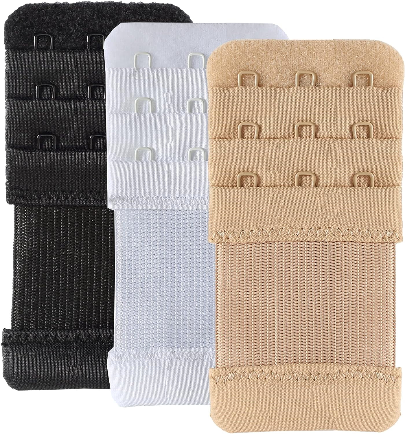 Bra Extender 3 Hook Elastic Stretchy Bra Band Extension 3pcs-Pack ...