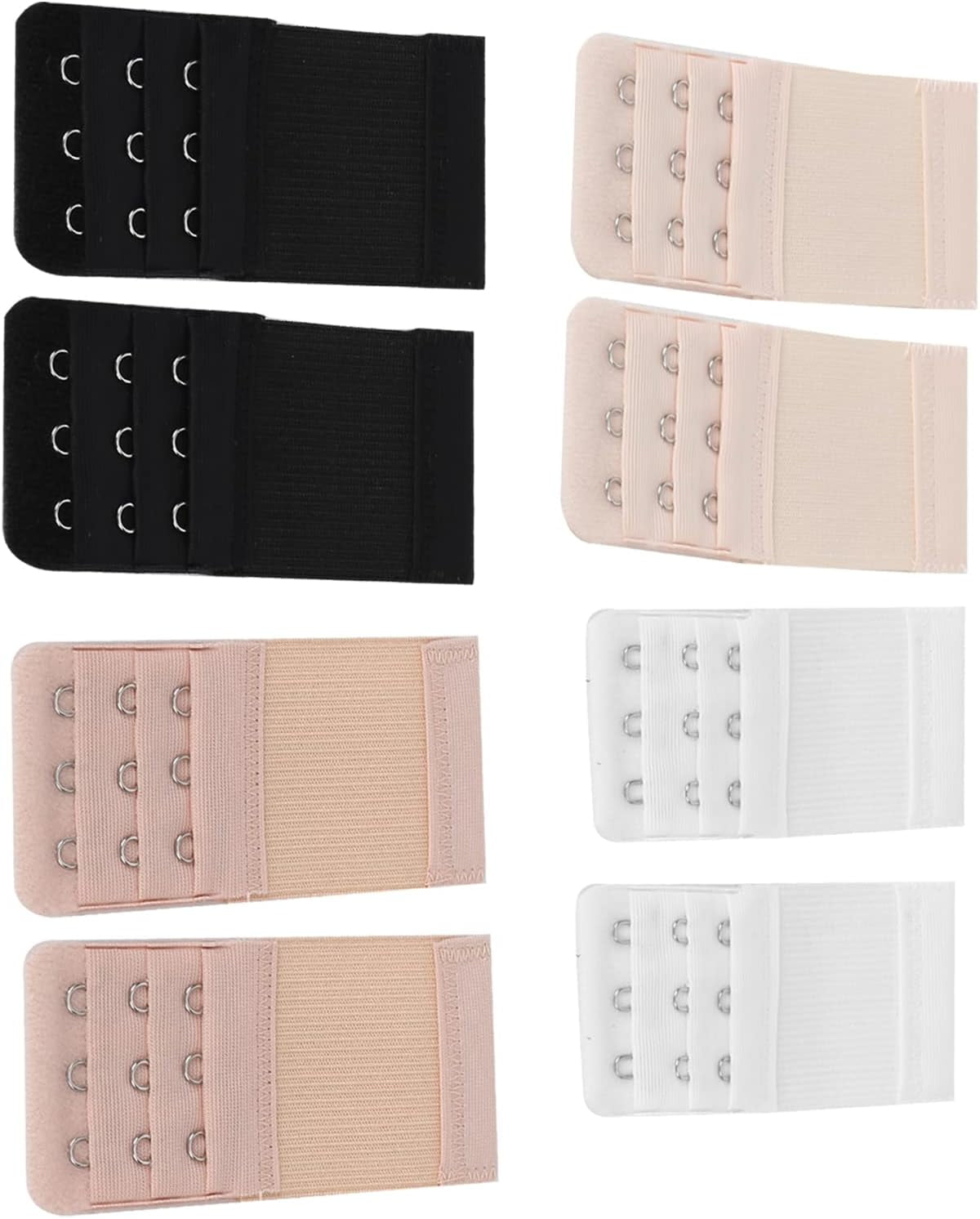 Bra Extenders 3 Hooks 3 Rows, Bra Strap Extender 8Pcs Elastic Bra Band ...