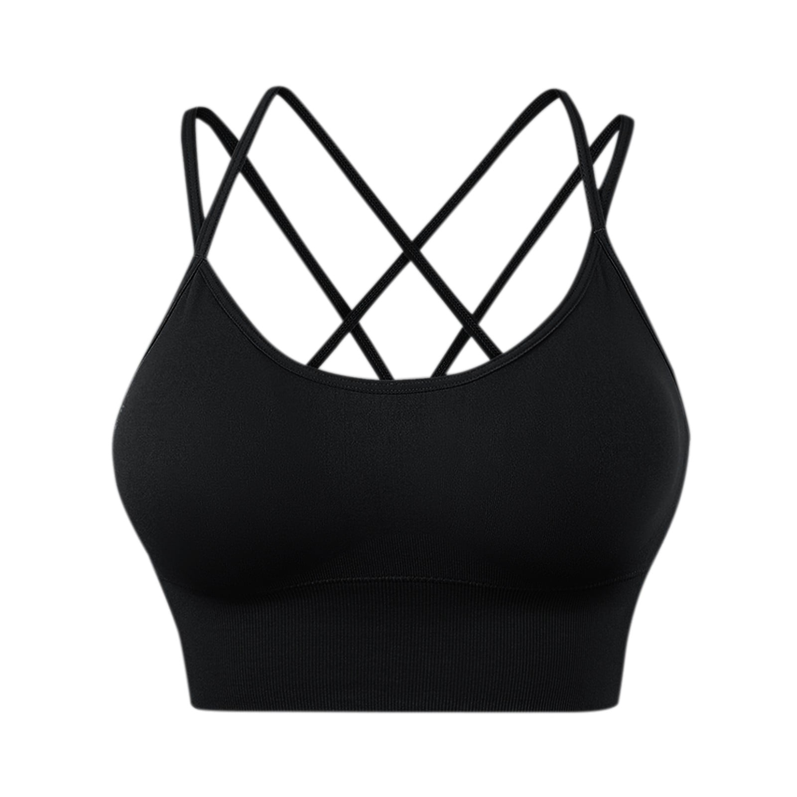 Bra For Women Cross Back Sport Bras Padded Strappy Criss Cross Cropped ...