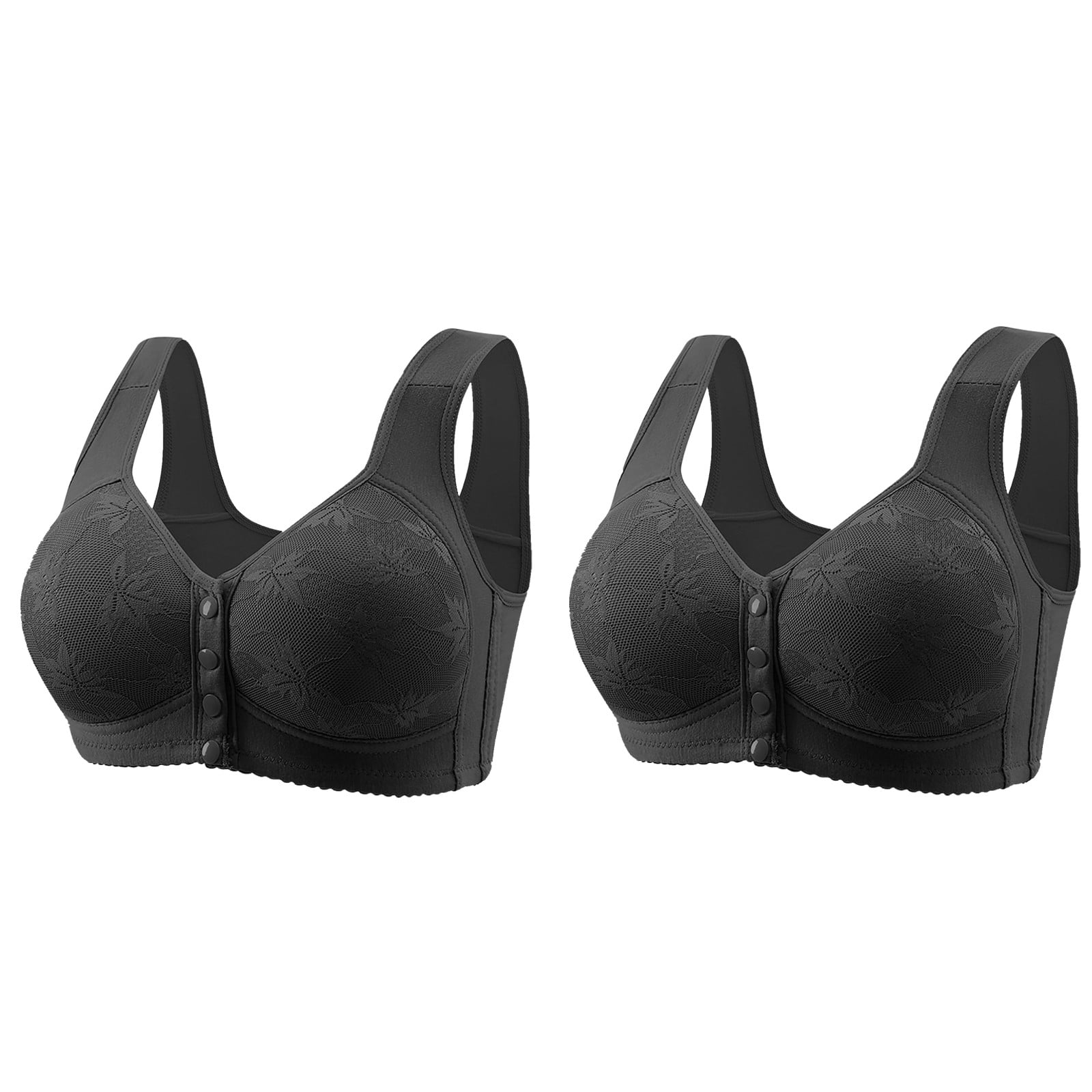 Bra Front Closure for Women, Audhol Women's Front Closure Bras 2 Pack ...