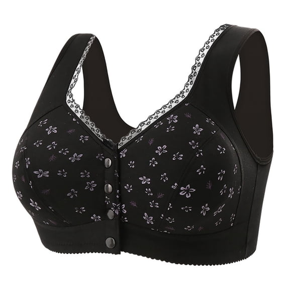 Bra Front Closure for Women Plus Size,Wireless Full Coverage Push Up ...