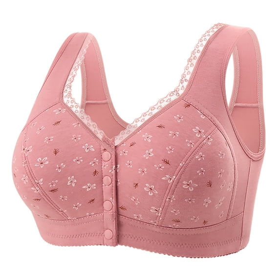 Bra Front Closure for Women Plus Size,Wireless Full Coverage Push Up ...