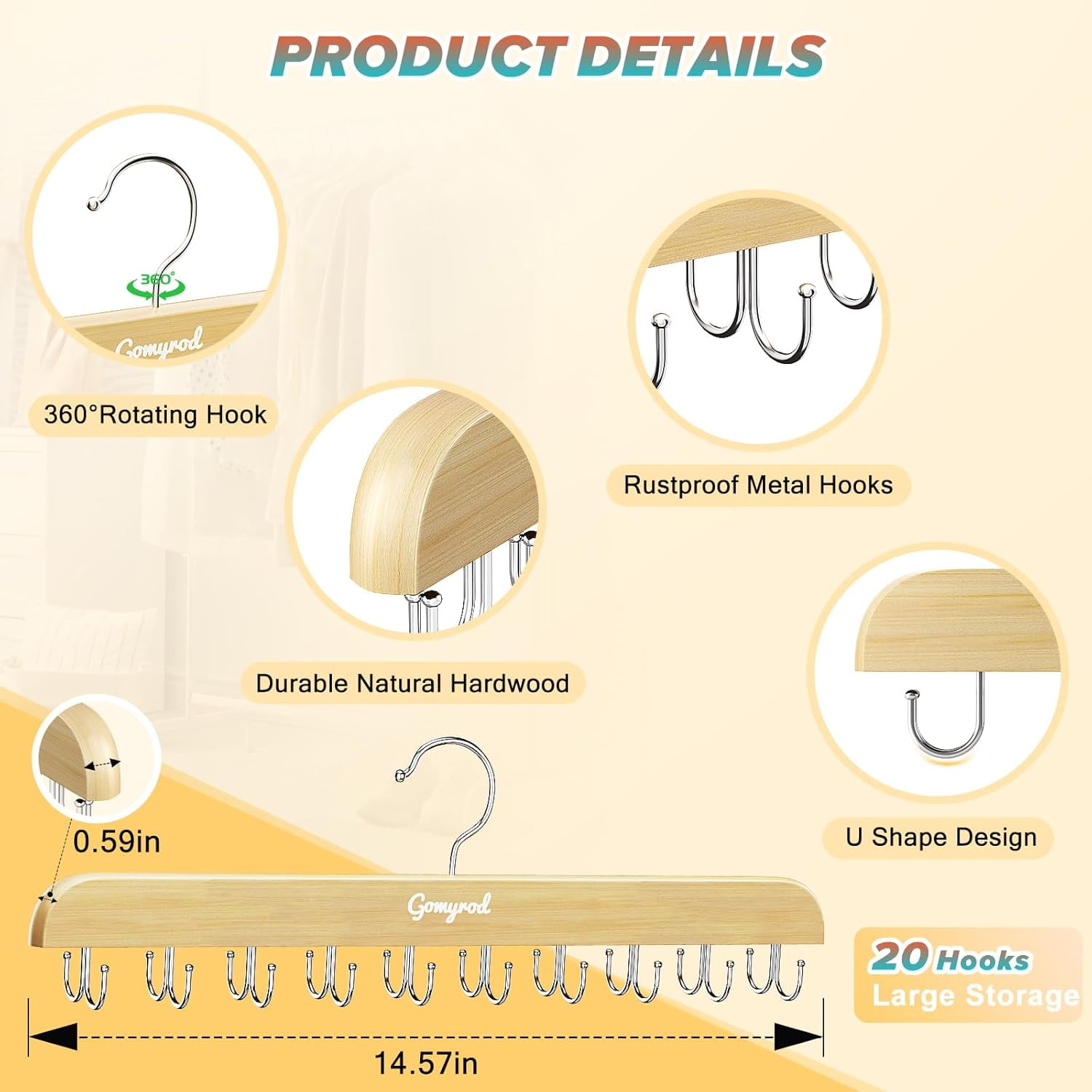 Bra Hanger for Closet, Tank Top Hanger 2 Pack w/20 Hooks Holds 40 Bras ...