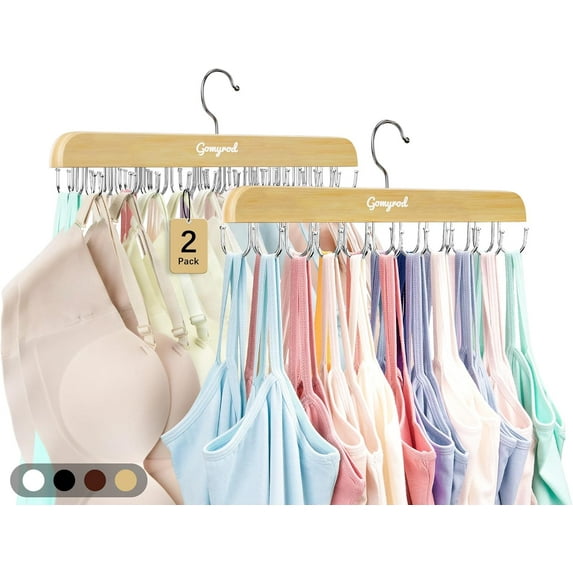Bra Hanger for Closet, Tank Top Hangers 2 Pack w/20 Hooks Holds 40 Bras ...