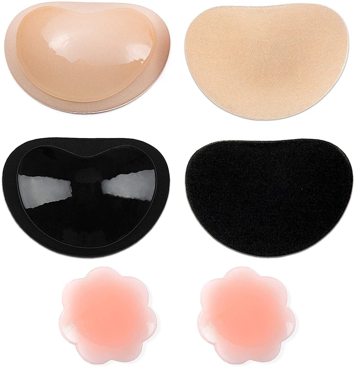 Bra Inserts Push Up, 2 Pair Bra Insert Pads, with 2 Pcs Nipple Stickers ...