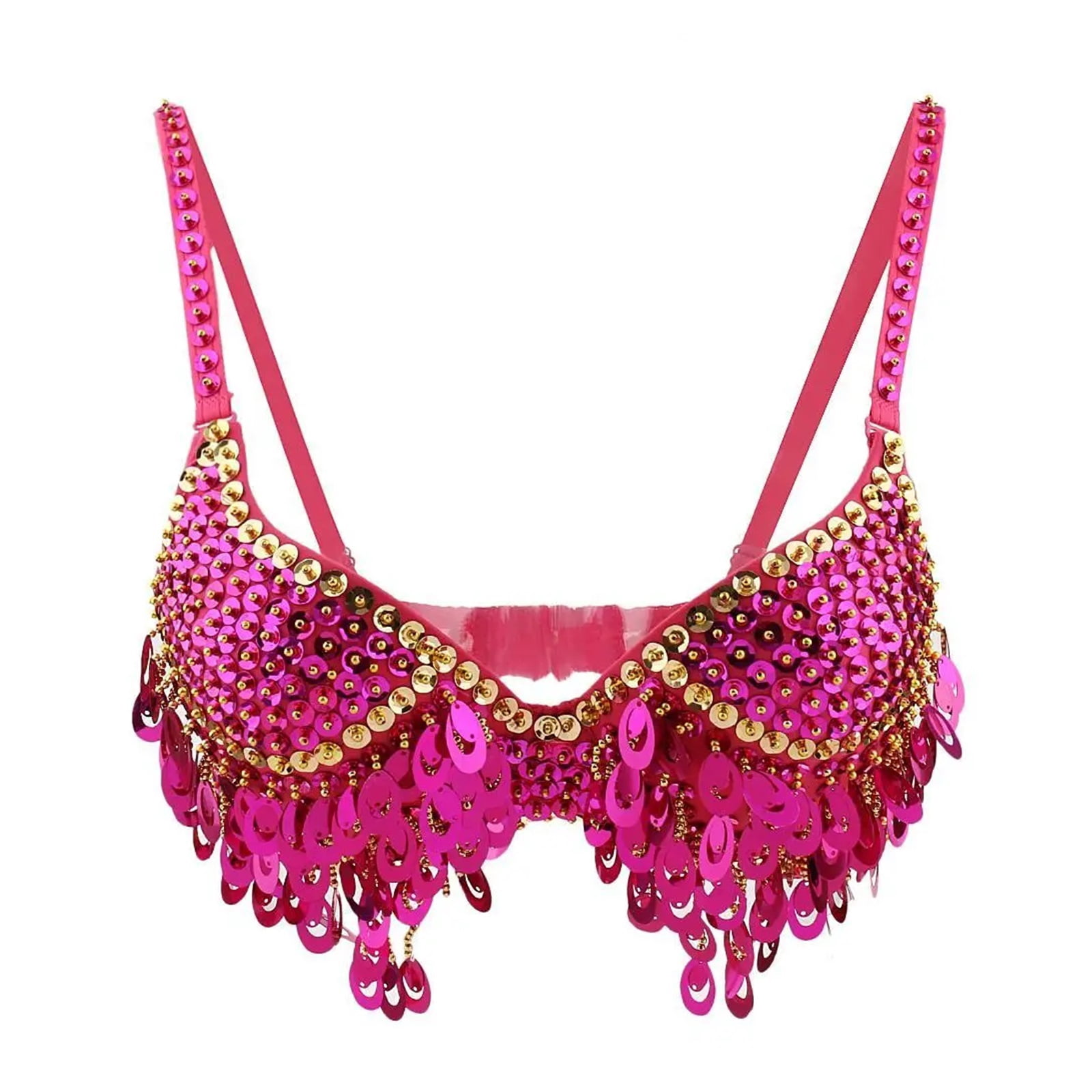 Bra Neck Sequin Tassel Bra Belly Multiple Sequin Halter Belly Dance Top ...