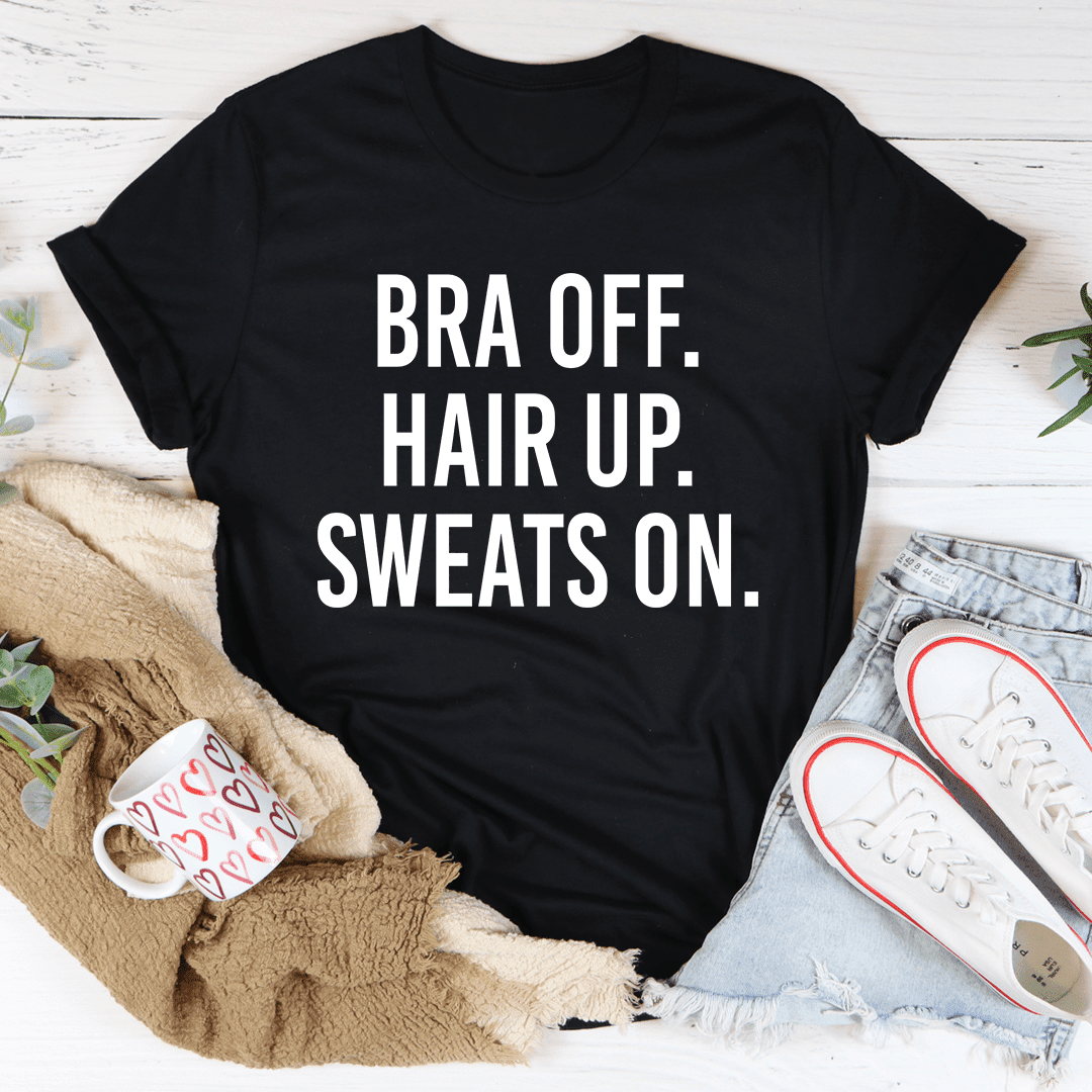 Bra Off Hair Up Sweats On Tee Athletic Heather S Peachy Sunday T-Shirt ...