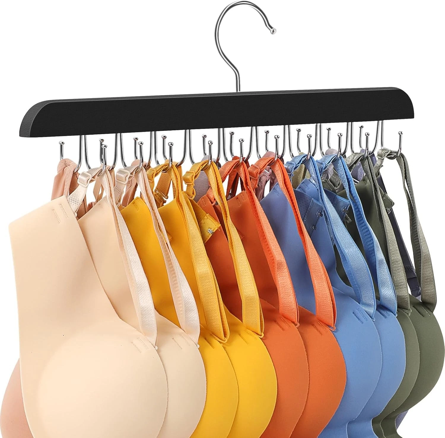 Bra Organizer For Closet, Tank Top Hanger, Hanger 20 Hooks Black ...