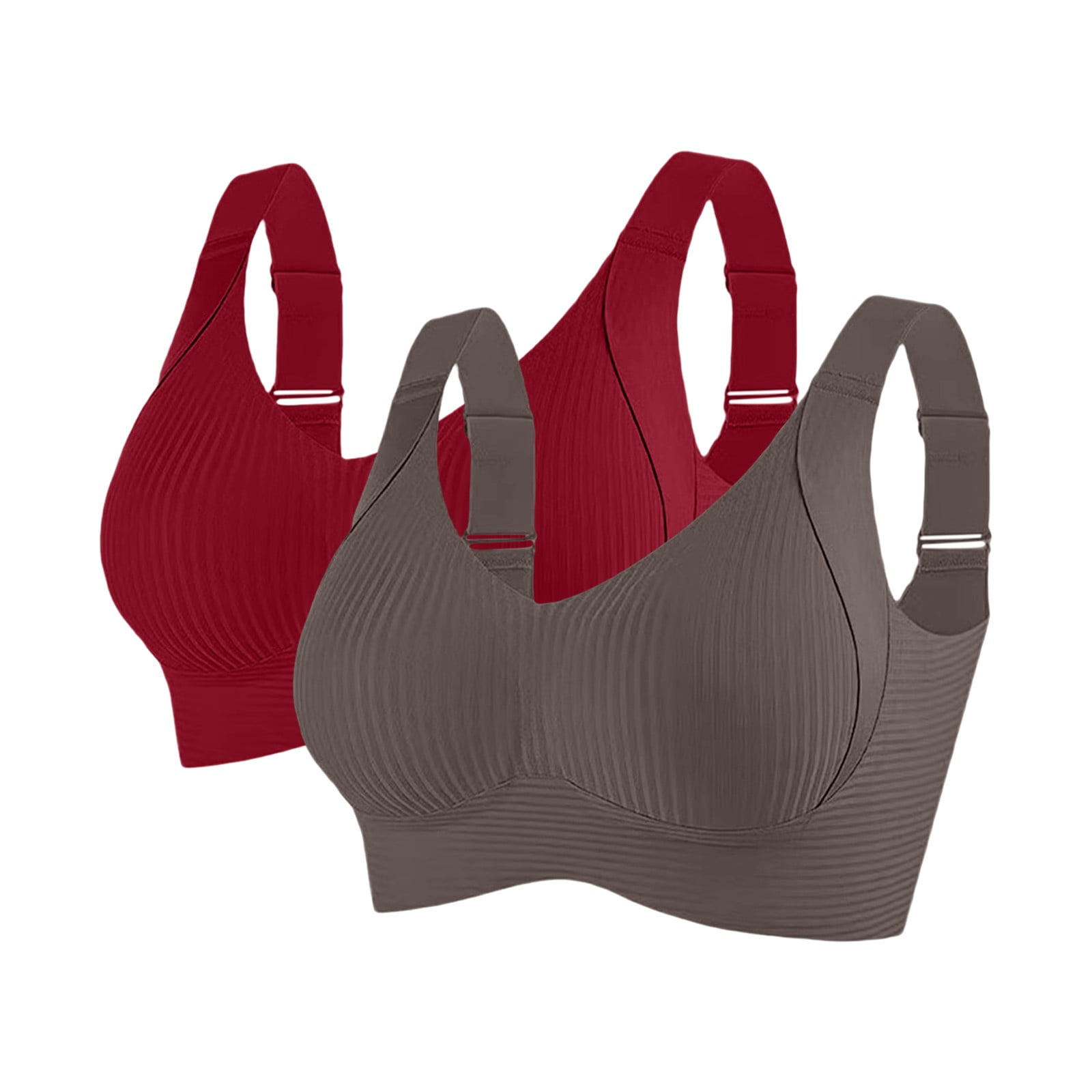 Bra Pack, Comdrip Sports Bras for Women Comfortable Ribbed Wireless ...