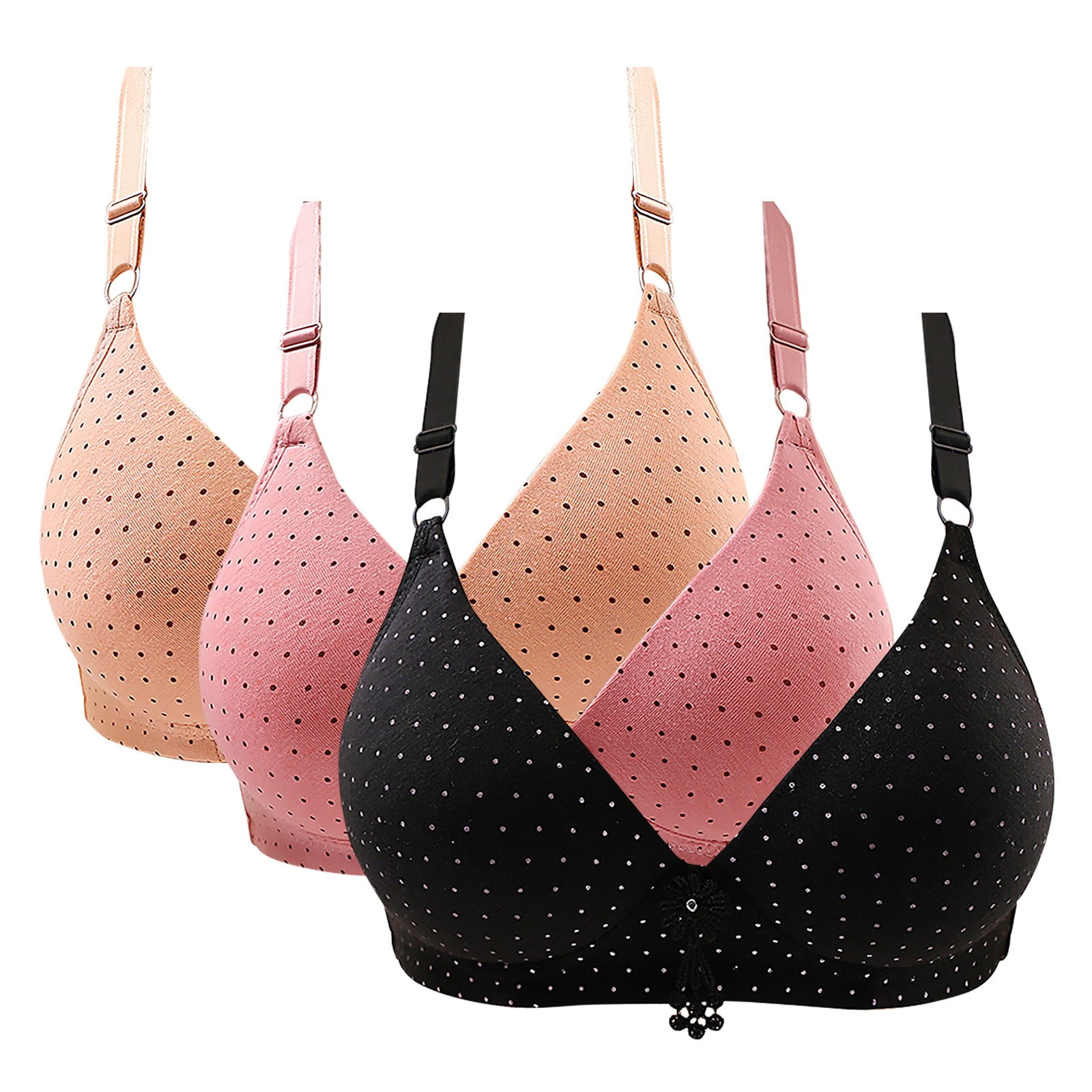 Bra Pack, Hugcore Women's Full Cover Bra Deep V Wireless Push Up No ...