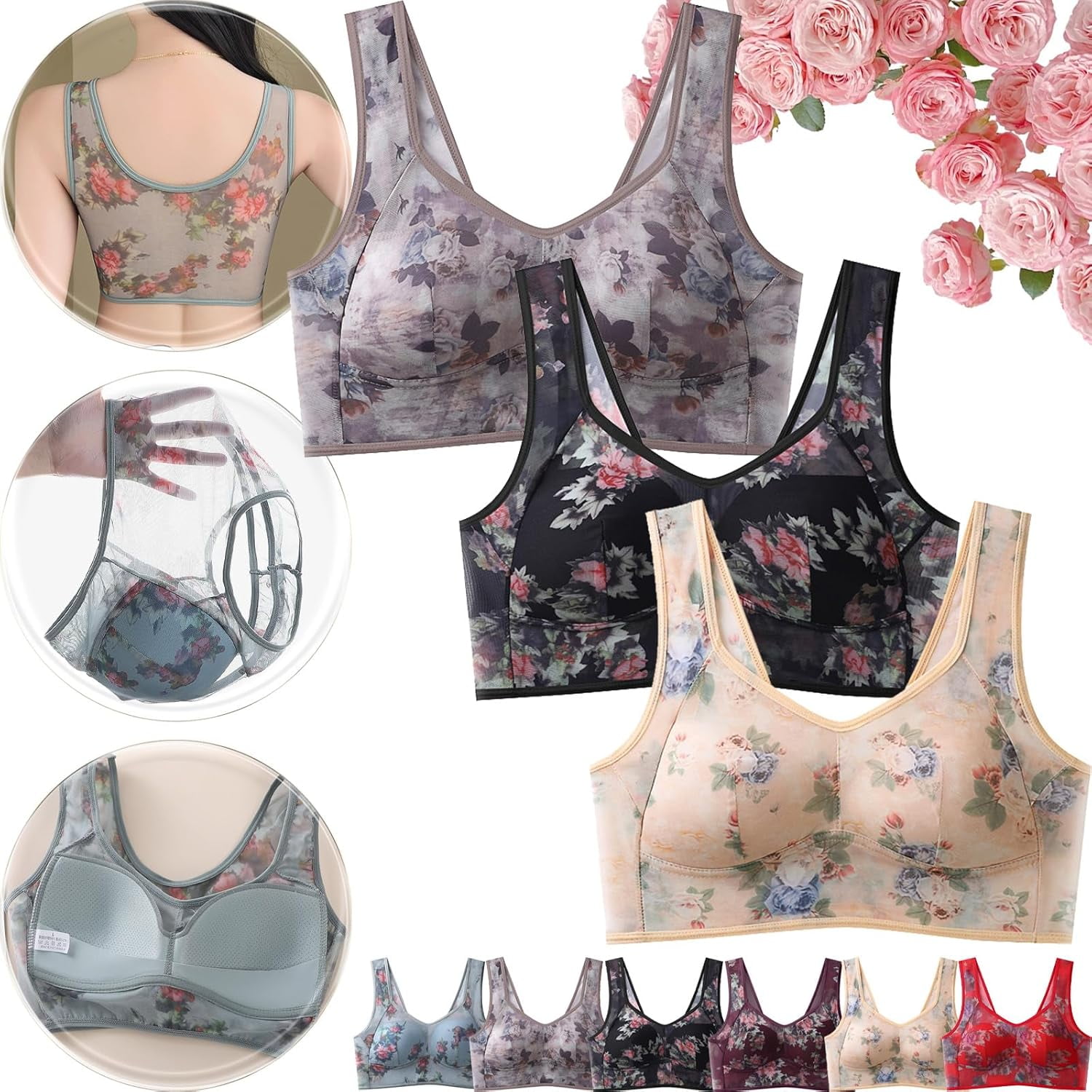 Bra, Silk Bra, Bras, Bras for Women, Soft Silk Lace Everyday Comfort ...