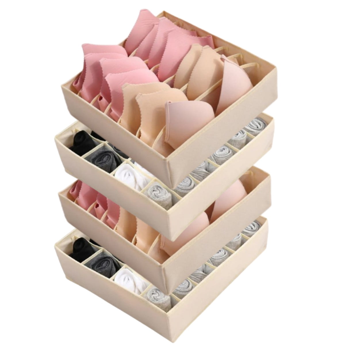 Bra Socks Underwear Organizer 4 Pack, Drawer Organizer, Foldable Closet ...