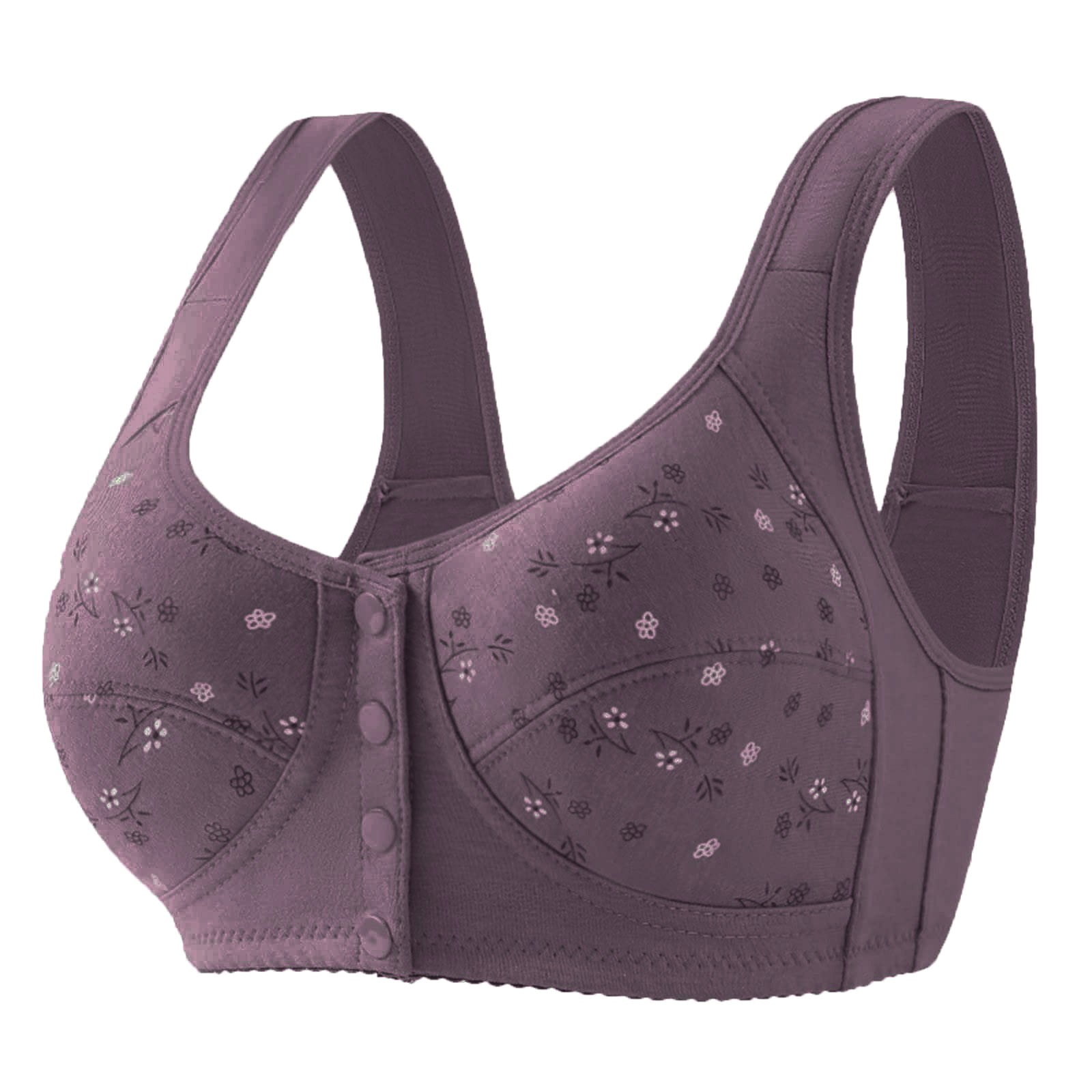 Bra for Seniors, Front Snap Closure Bras, Front Snaps Daisy Bras for ...