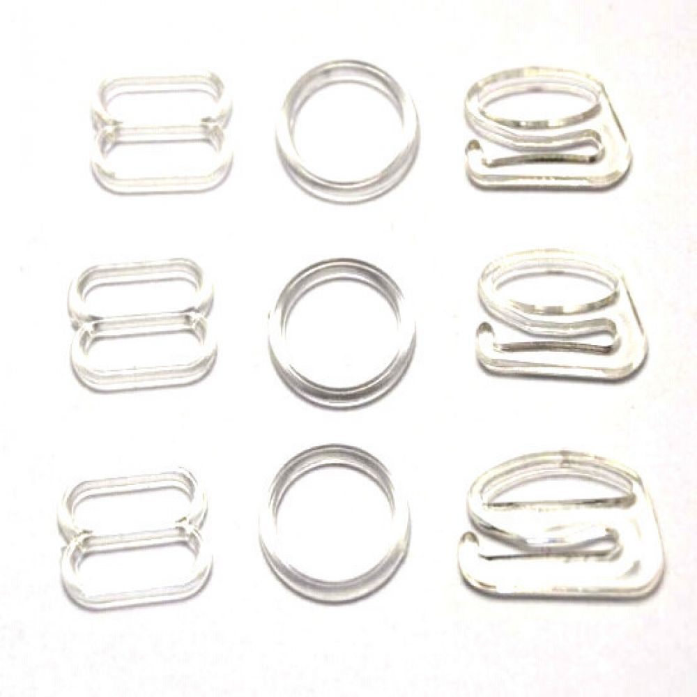 Bra strap clip, plastic transparent, 8 characters + O characters, 10 ...
