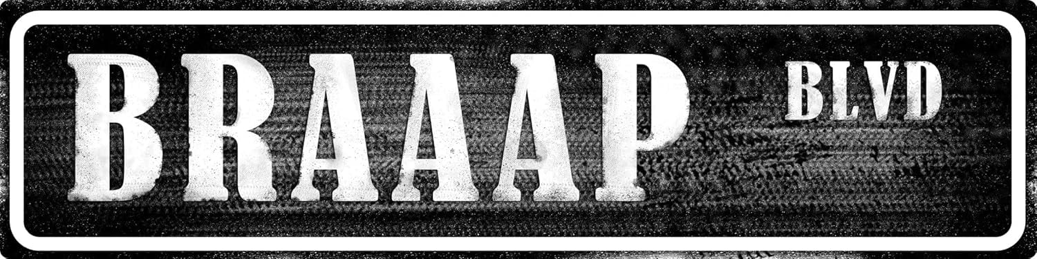 Braaap Blvd Funny Street Sign Retro Funny Wall Decor Metal Tin Signs ...