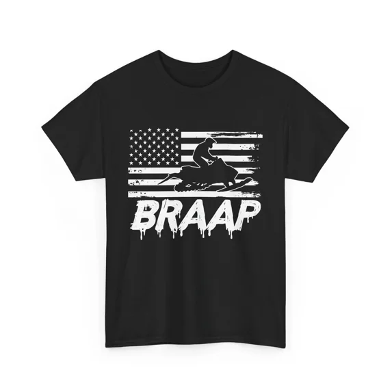 Braaap Snowmobile American Flag Winter Extreme Snow Sports Sledding ...