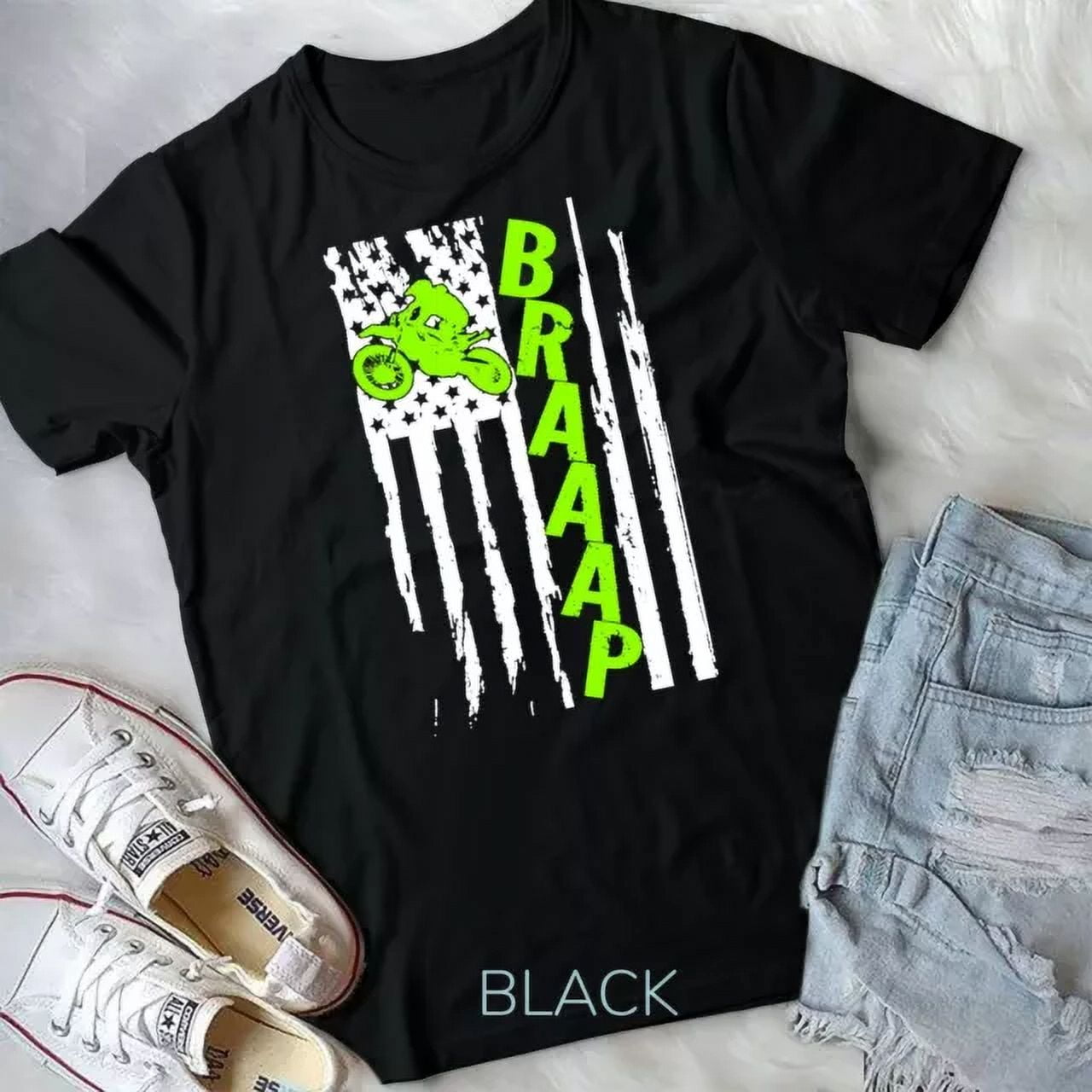 Braaap Vintage Motocross Enduro Dirt Bikes Usa American Unisex T-Shirt ...