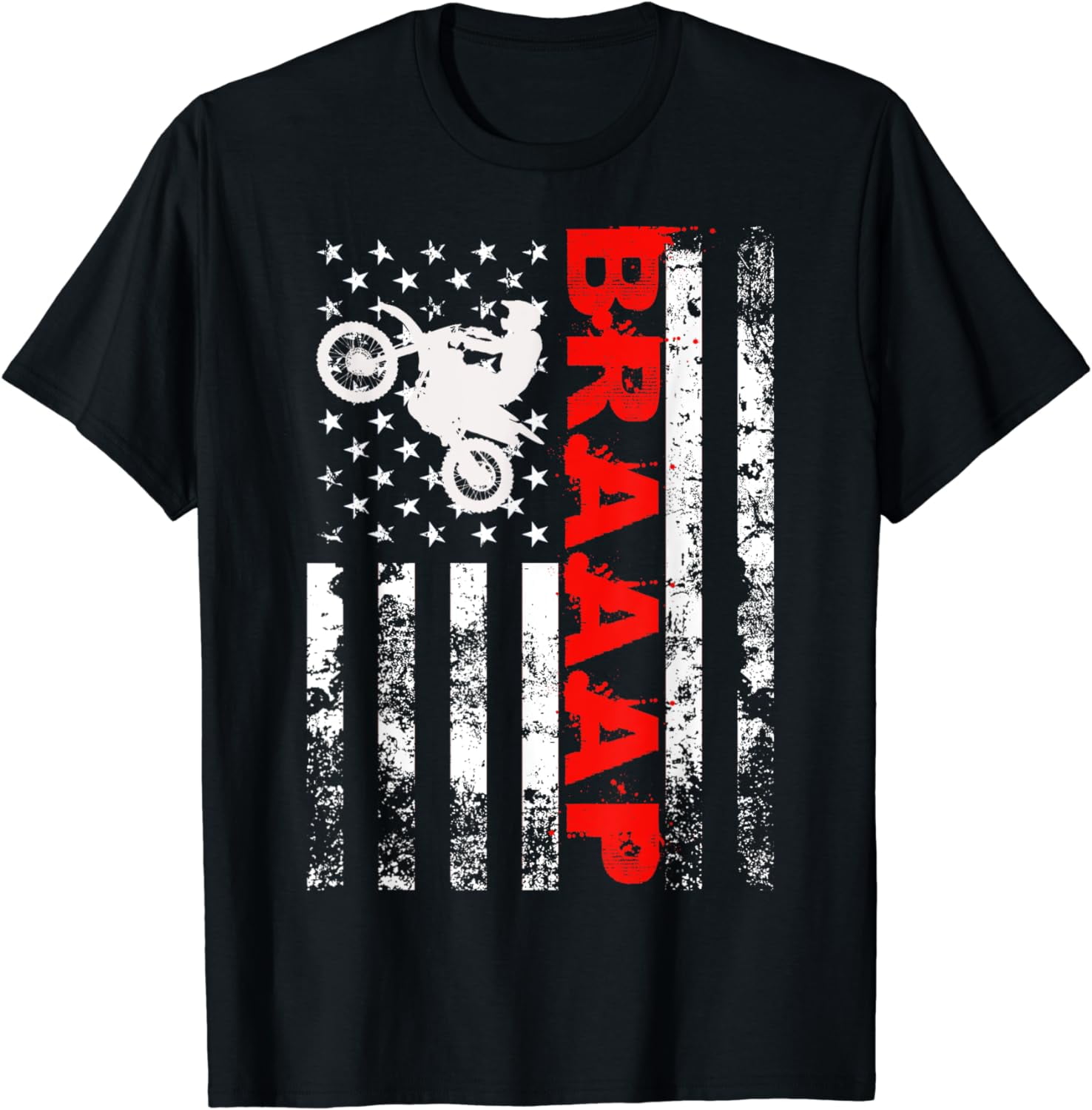 Braaap Vintage USA American Flag Tee Shirt T-Shirt - Walmart.com