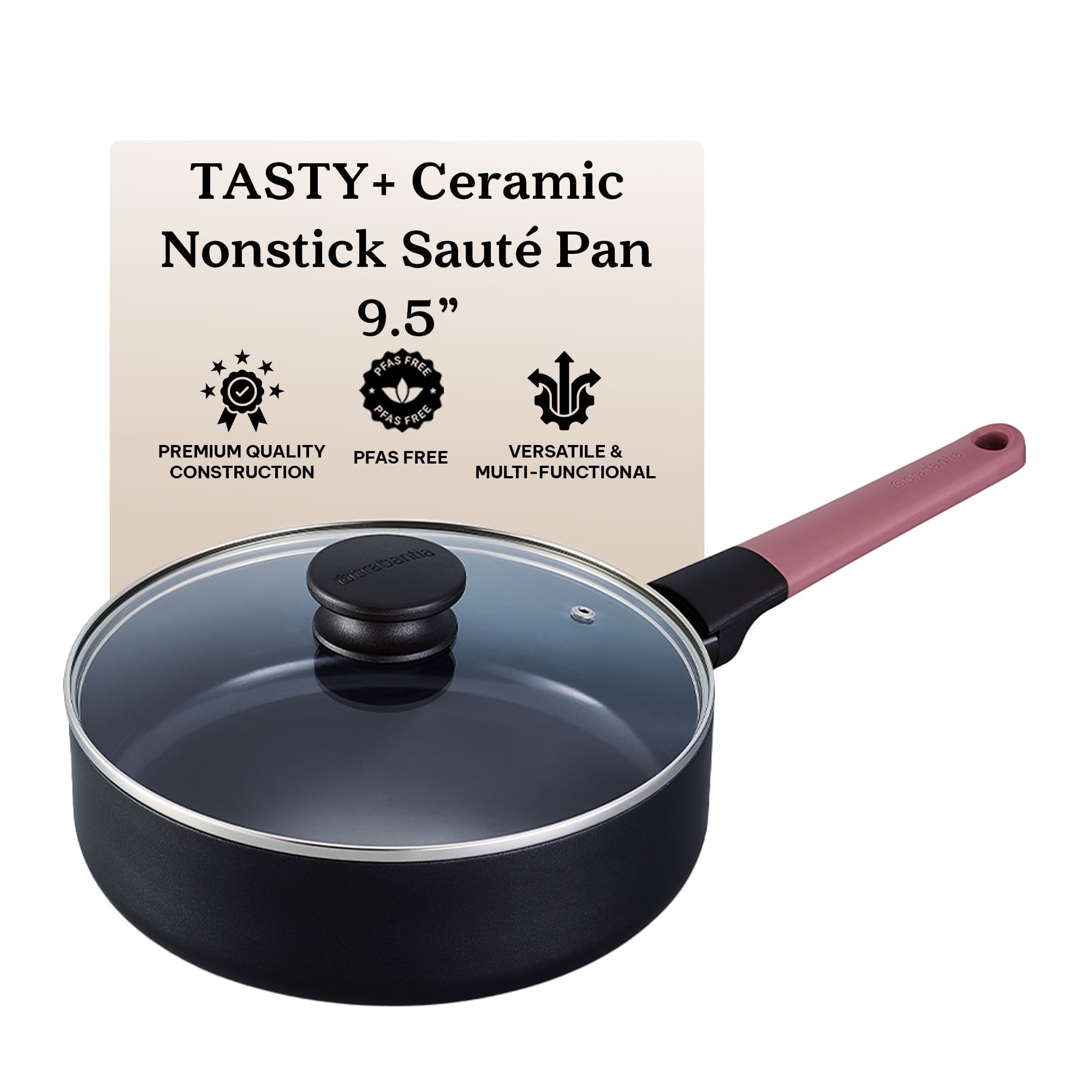 Brabantia Tasty+ Ceramic Nonstick Skillet Frying Pan 9.5\" Non Toxic ...