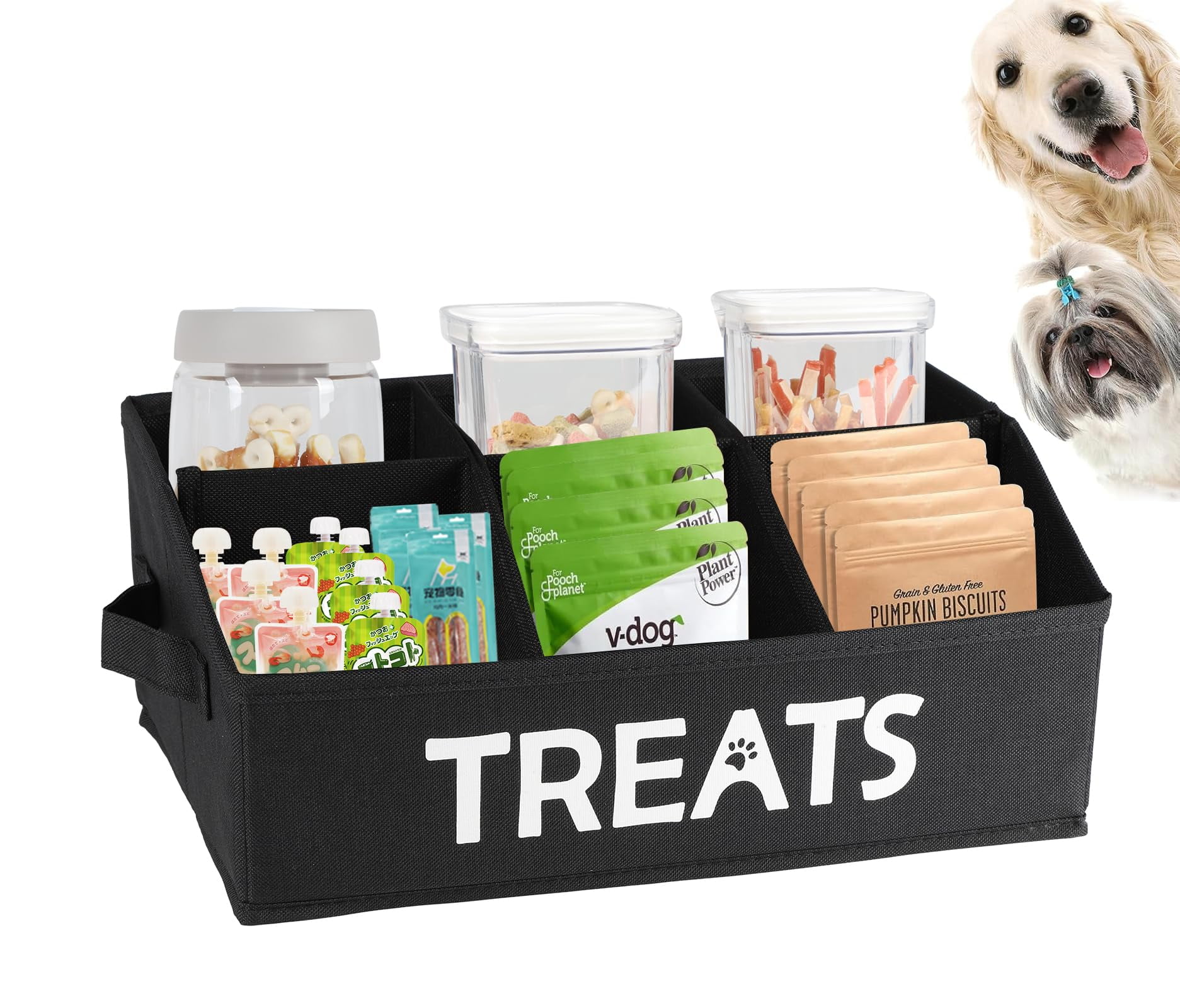 Brabtod Dog Storage Organizer,Dog XEF1 Treat Container Bin,Collapsible ...