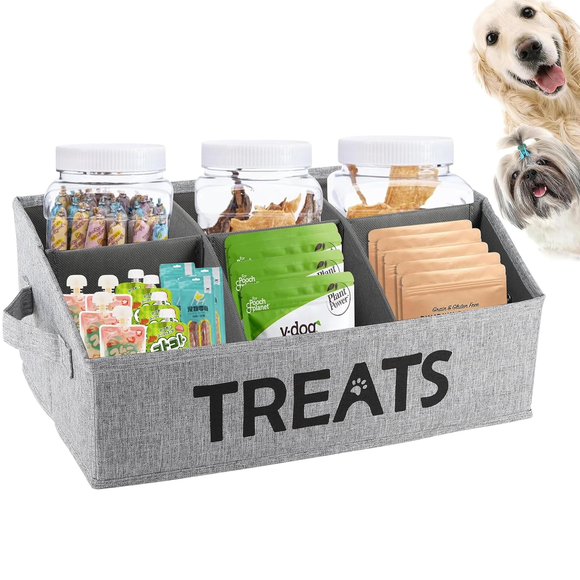 Brabtod Dog Storage Organizer, Dog Treat Container Bin, Collapsible ...