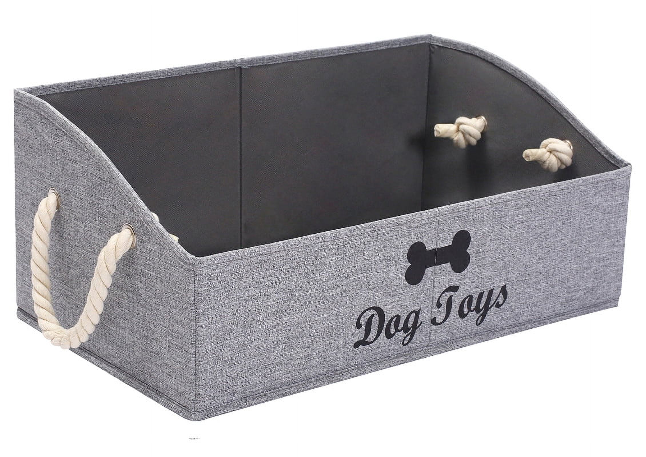 Walmart Pet Toy Storage Bin - Large Foldable Fabric Box with Rope ...