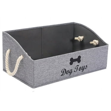 Brabtod Square Dog Toy Basket Storage Cotton Rope Storage Basket Pet ...