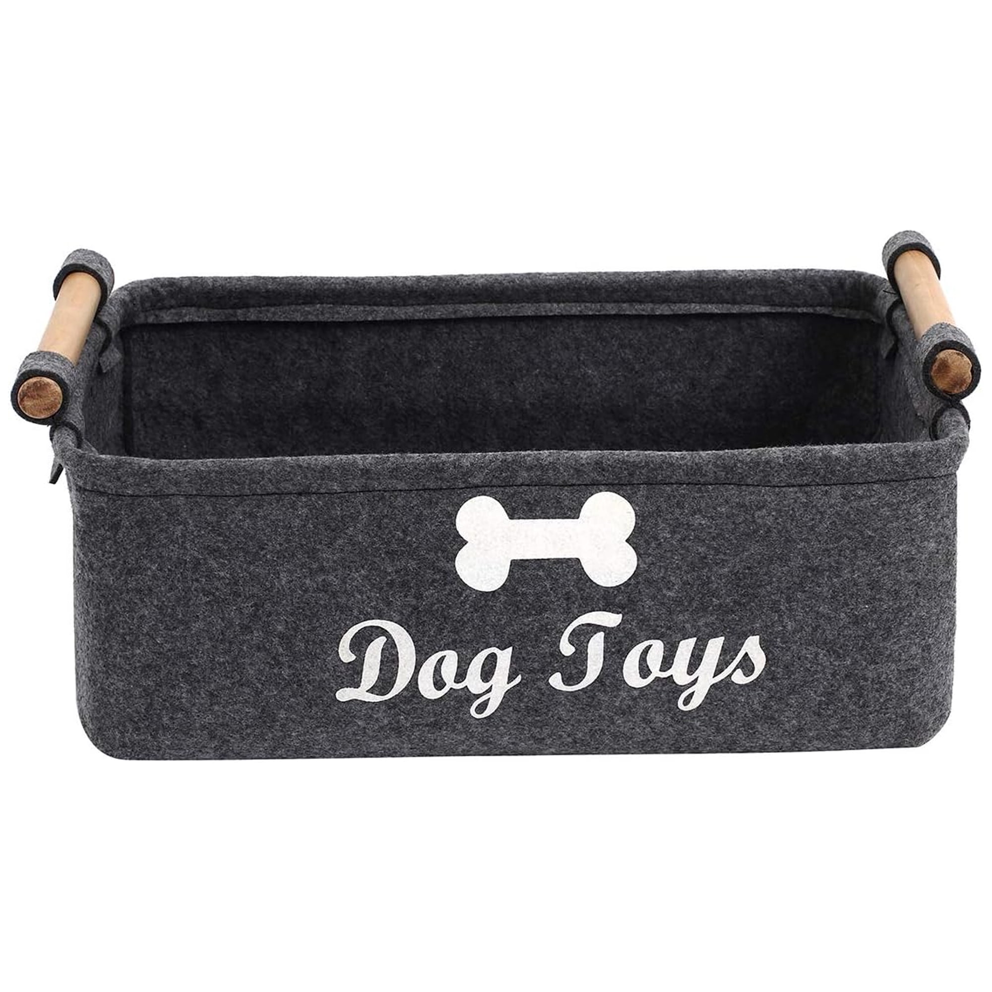 Brabtod Large Felt Pet Toy Basket, Dog Toy Storage - Organizes Toys ...