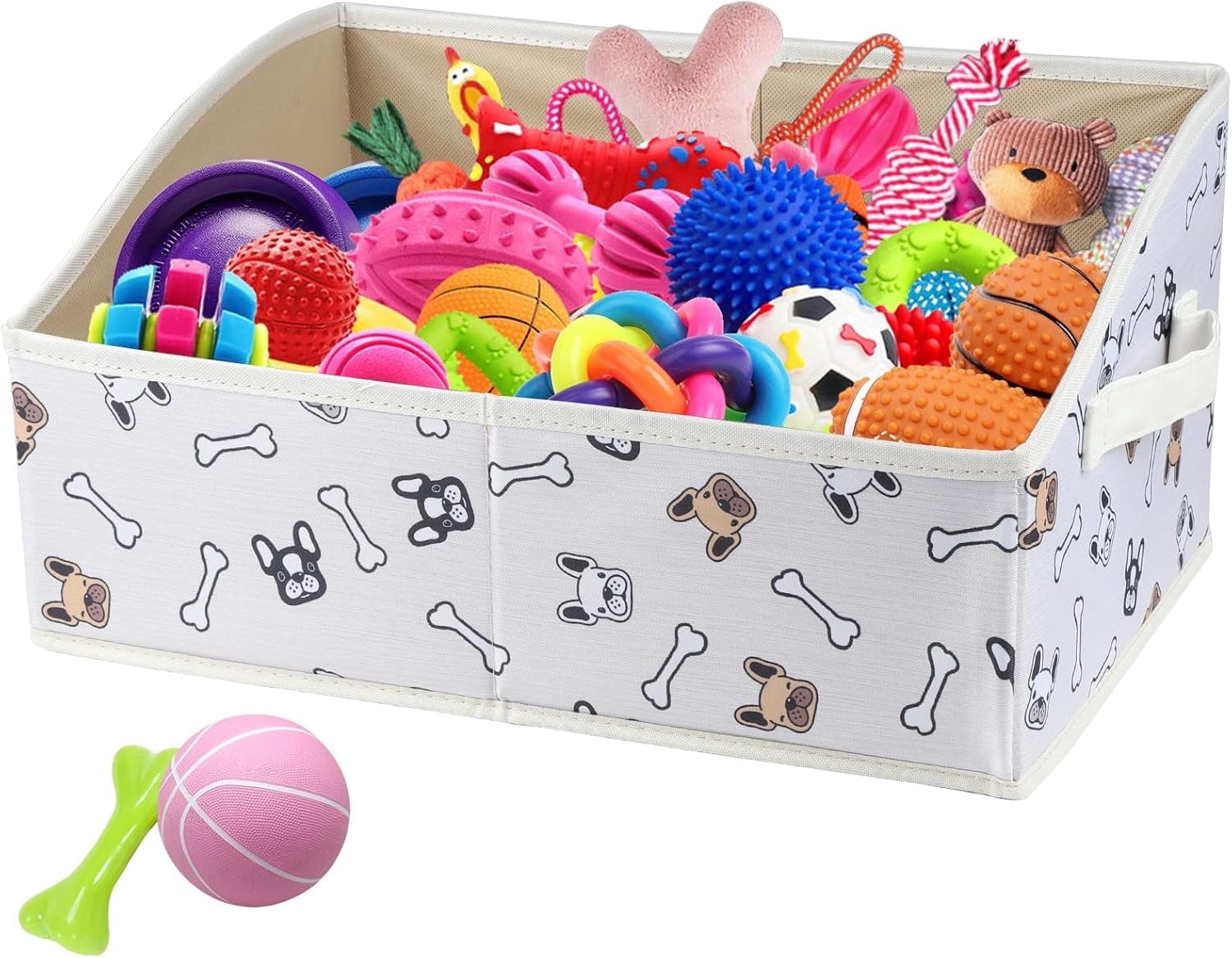 Brabtod Foldable Dog Toy Basket, Large Capacity Trapezoid Storage Box ...