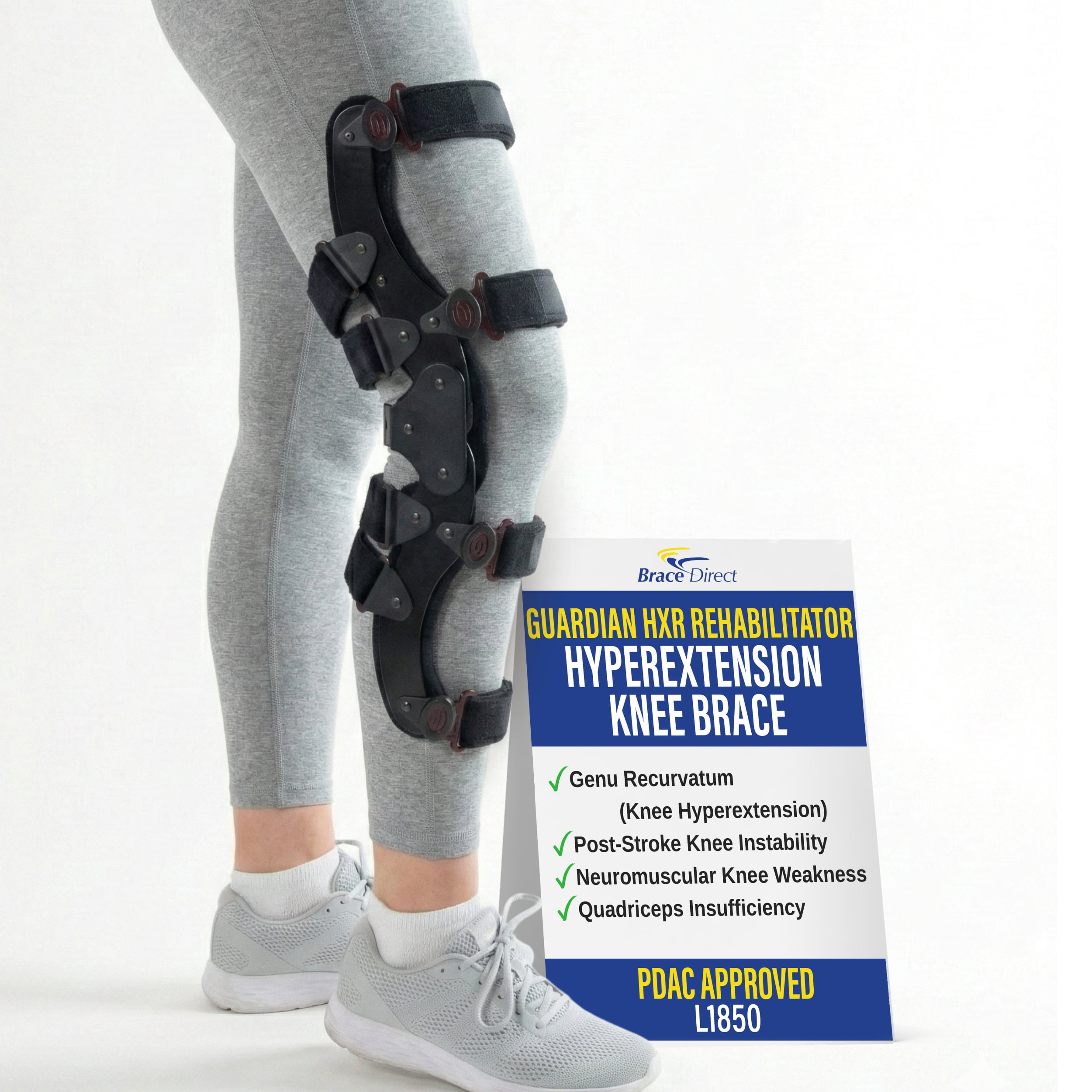 Brace Direct Guardian HXR Rehabilitator Knee Brace - Dual Hinged with ...