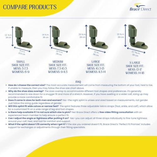 Brace Direct Padded Night Splint 90 Degree Sleeping Boot - Immobilizing ...