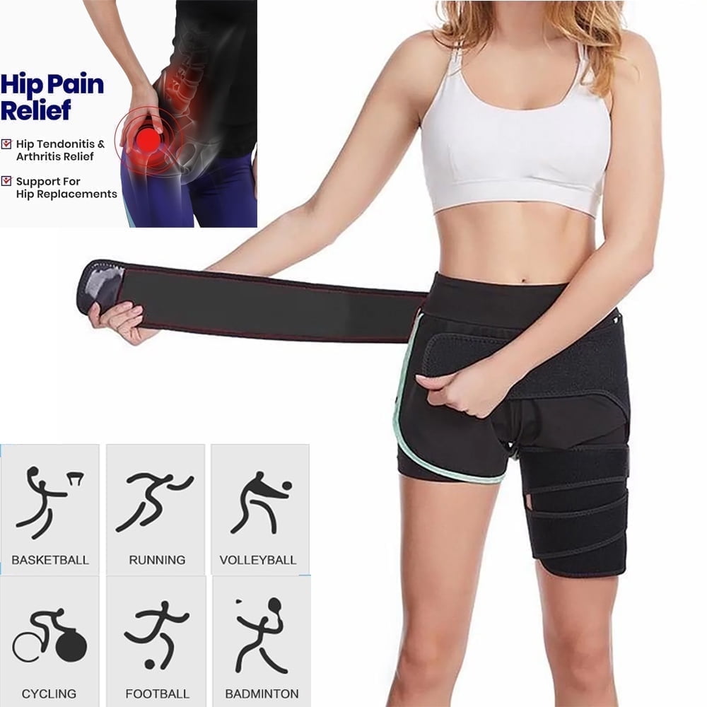 "DERCLIVE Hip Brace, Adjustable Groin Compression Wrap, Neoprene ...