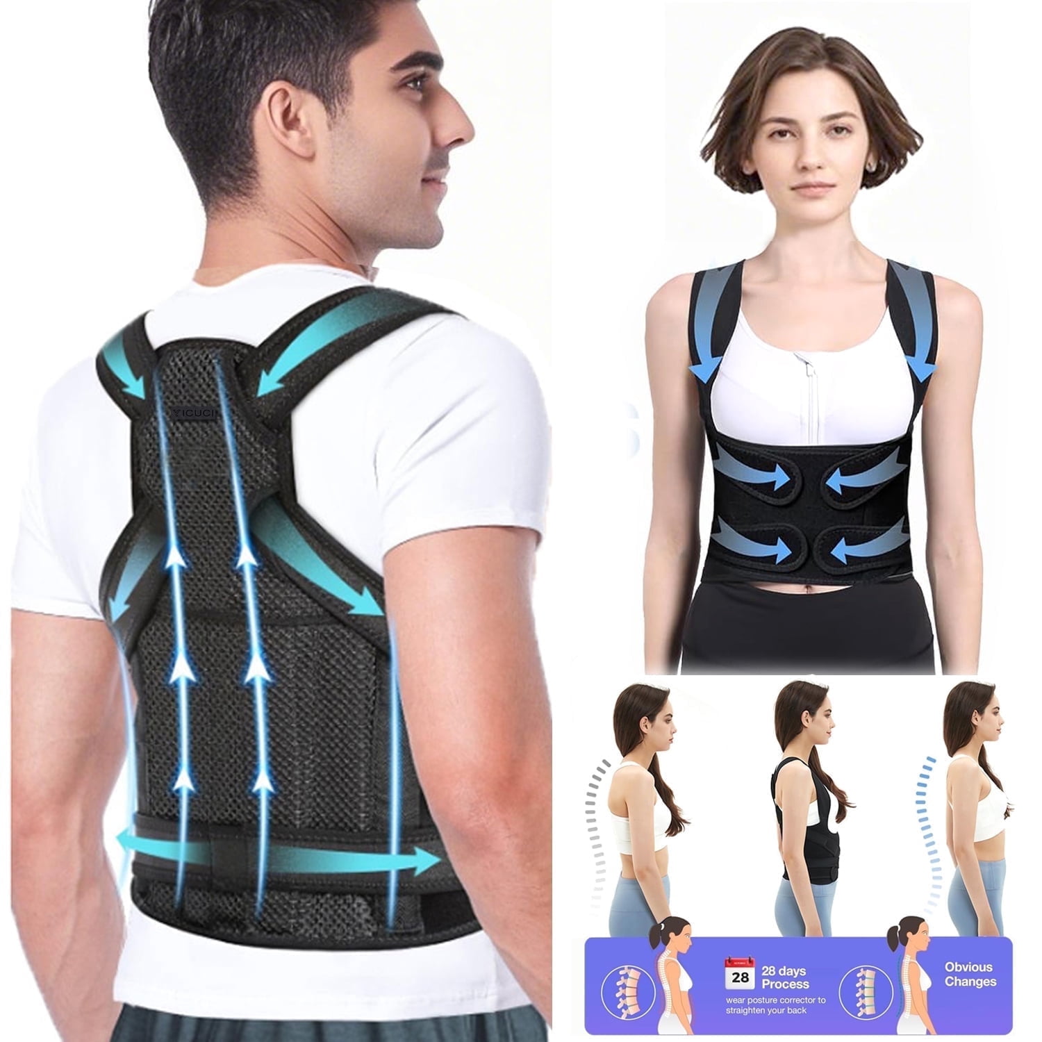 Brace Posture Corrector for Women and Men, Shoulder Straightener ...