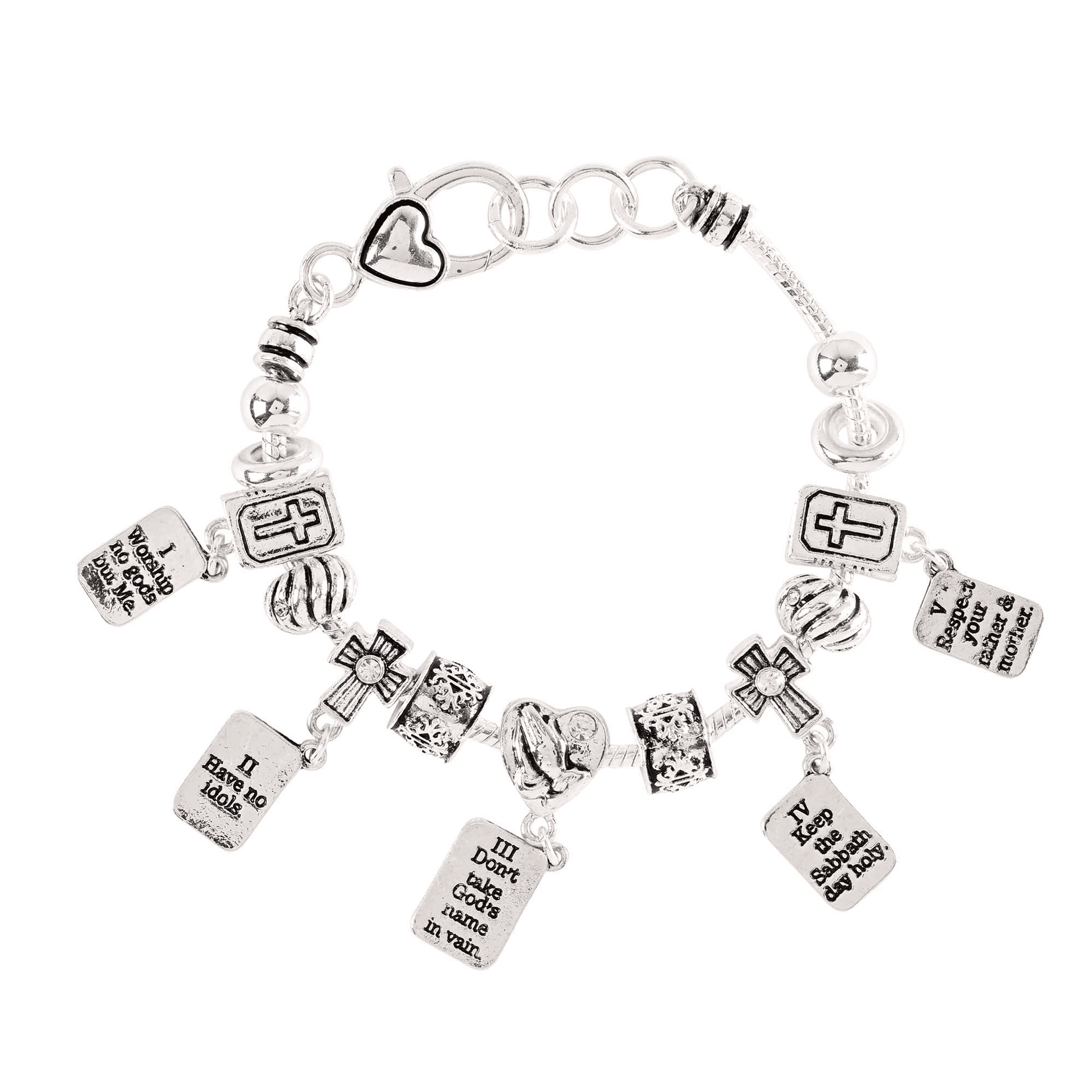 Bracelet 10 Commandments Silver Plated - Walmart.com