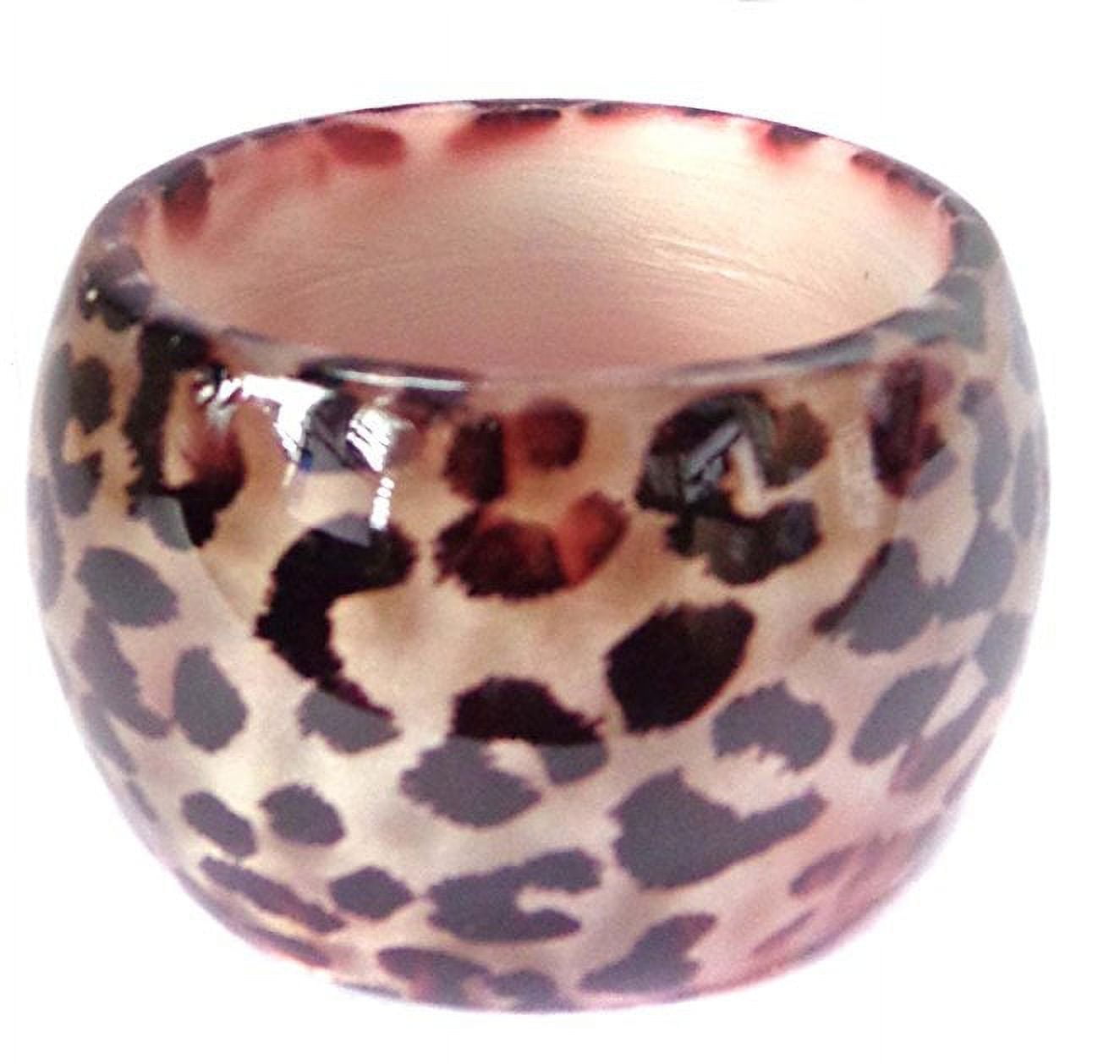 Bracelet Bangle Leopard Print Acrylic Pearlescent Lucite Thick Bangle ...